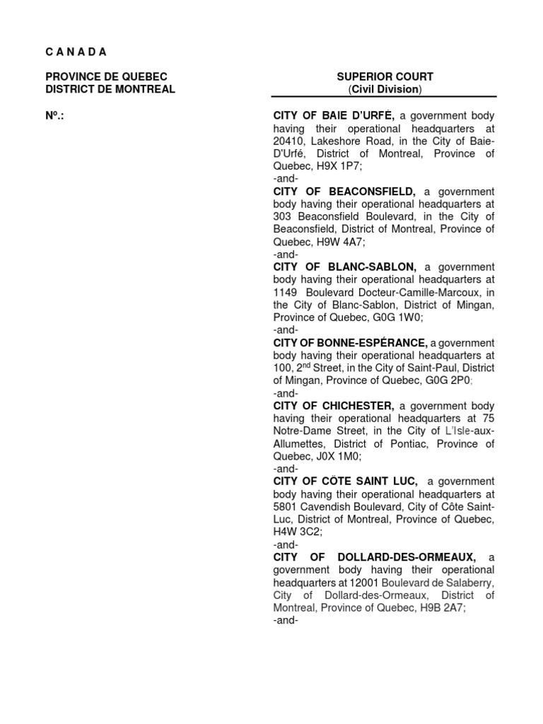 Bill 96 - Lawsuit Filed by Quebec Towns and Cities Over New Language ...