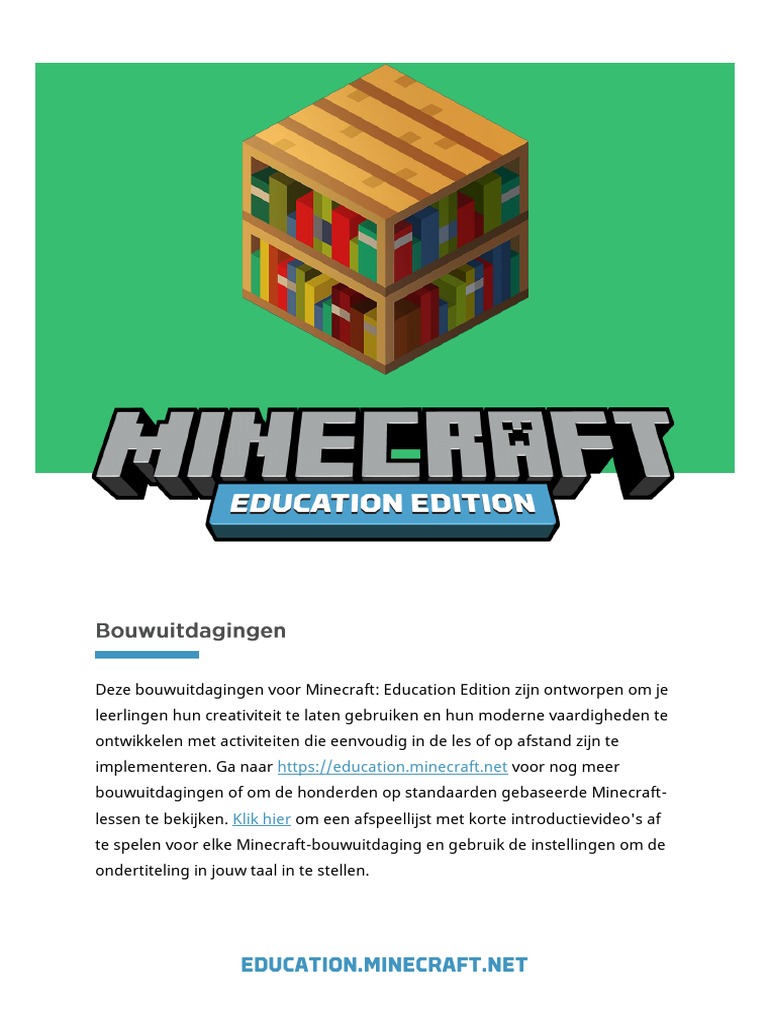 Bouwuitdagingen Minecraft Education Edition Build Challenges NL NL | PDF