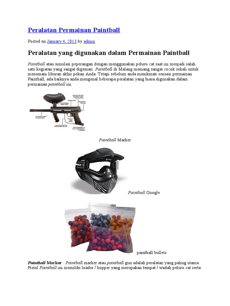 Peralatan Permainan Paintball | PDF