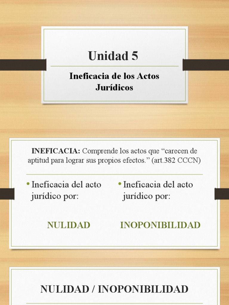Ineficacia de Actos Jurídicos: Nulidad e Inoponibilidad | PDF | Derecho