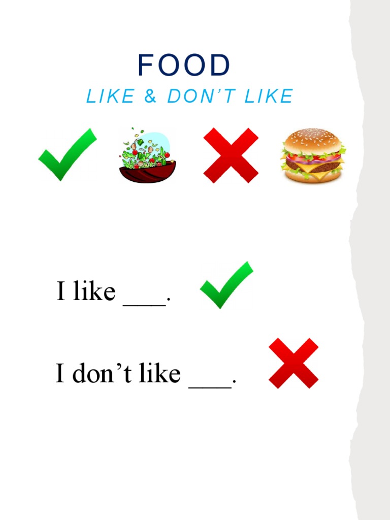 Food Like Dont Like Flashcards 139201 | PDF