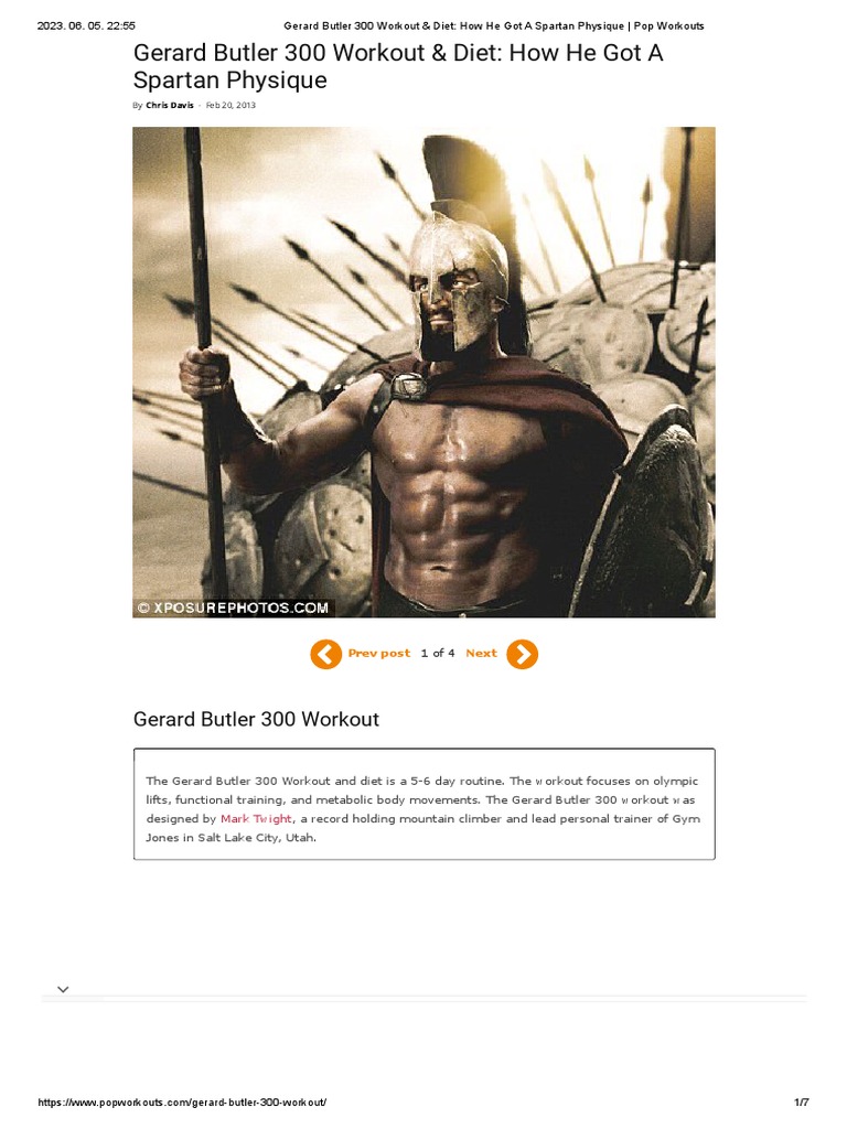 Gerard Butler's 300 Workout & Diet Guide | PDF
