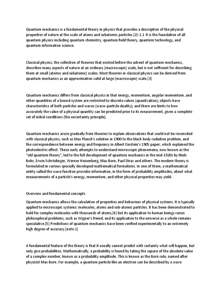 Quantum Physics | PDF | Quantum Mechanics | Physics Quantum Physics | PDF | Quantum Mechanics | Physics