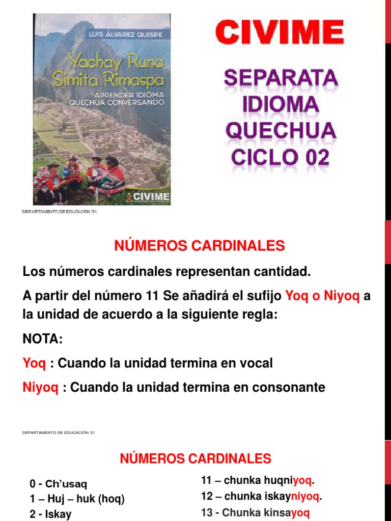 Quechua Ciclo 2 | PDF
