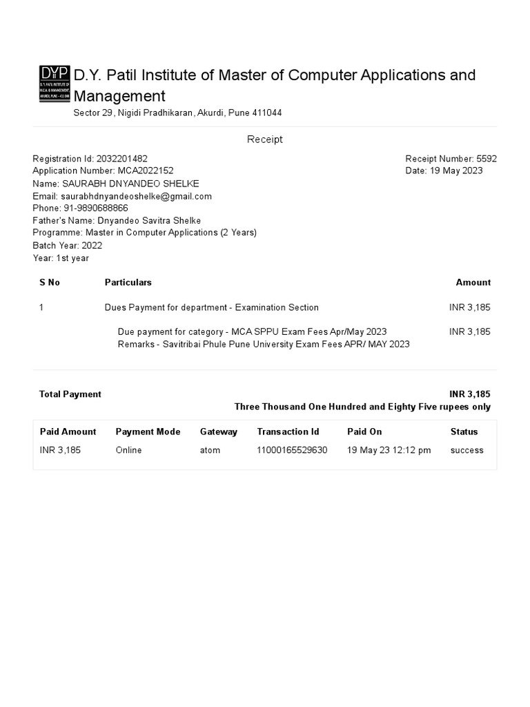 CollPoll Fees Receipt | PDF