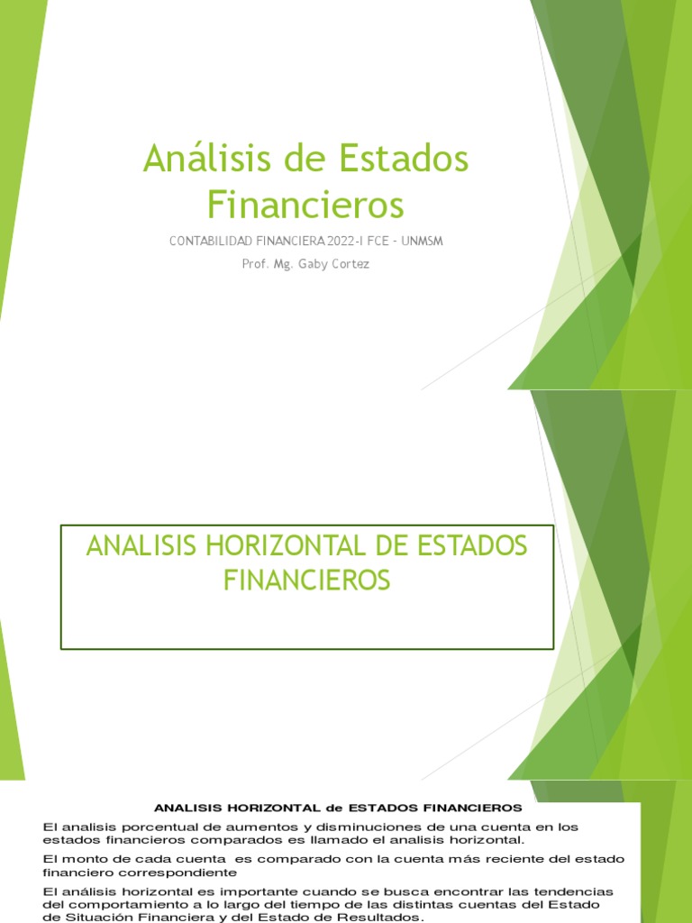 Análisis de Estados Financieros 2022-I | PDF | Rentabilidad sobre recursos propios | Ratio ...
