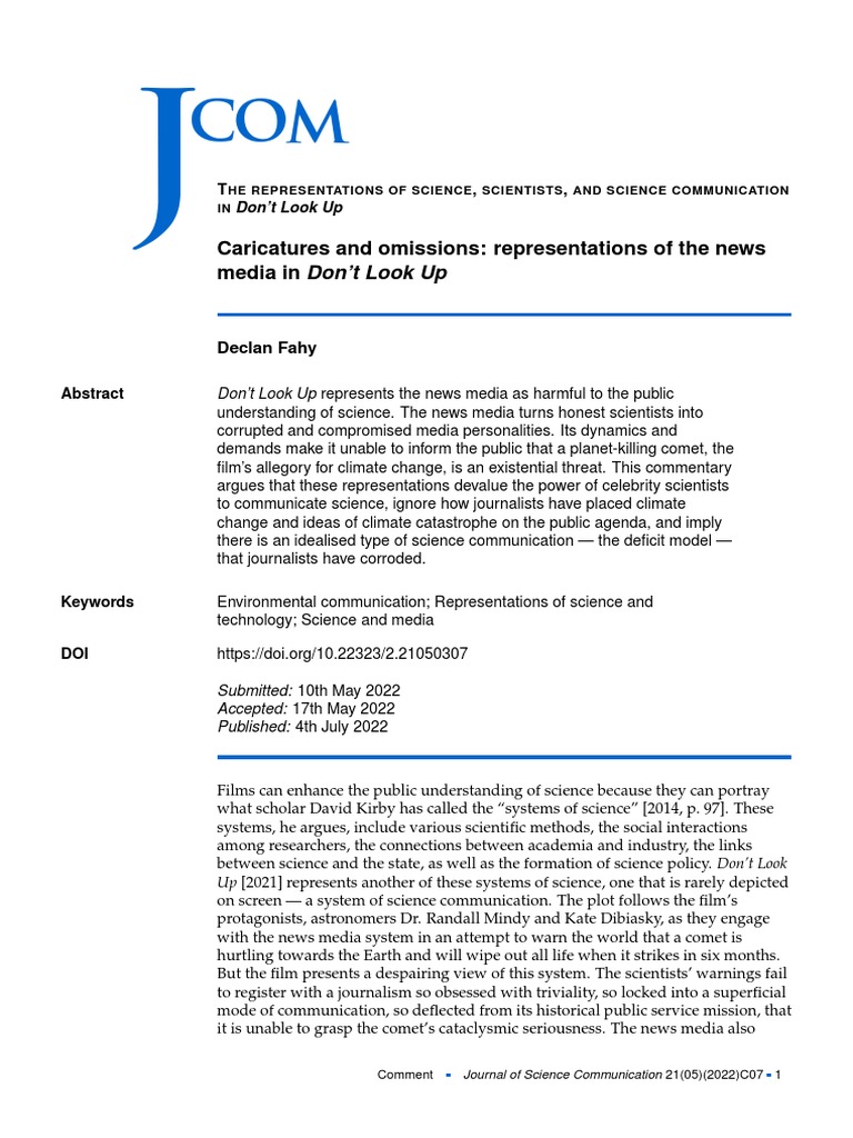 Jcom 1074 Fahy | PDF | Science | Mass Media
