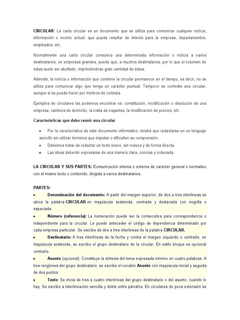 Concepto de Circular | PDF | Palabra | Lingüística