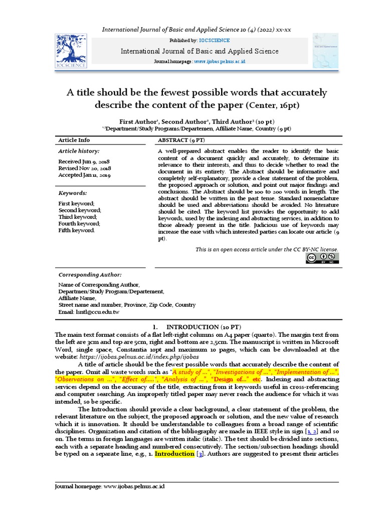 Template IJOBAS2022 | PDF | Algorithms | Power Electronics
