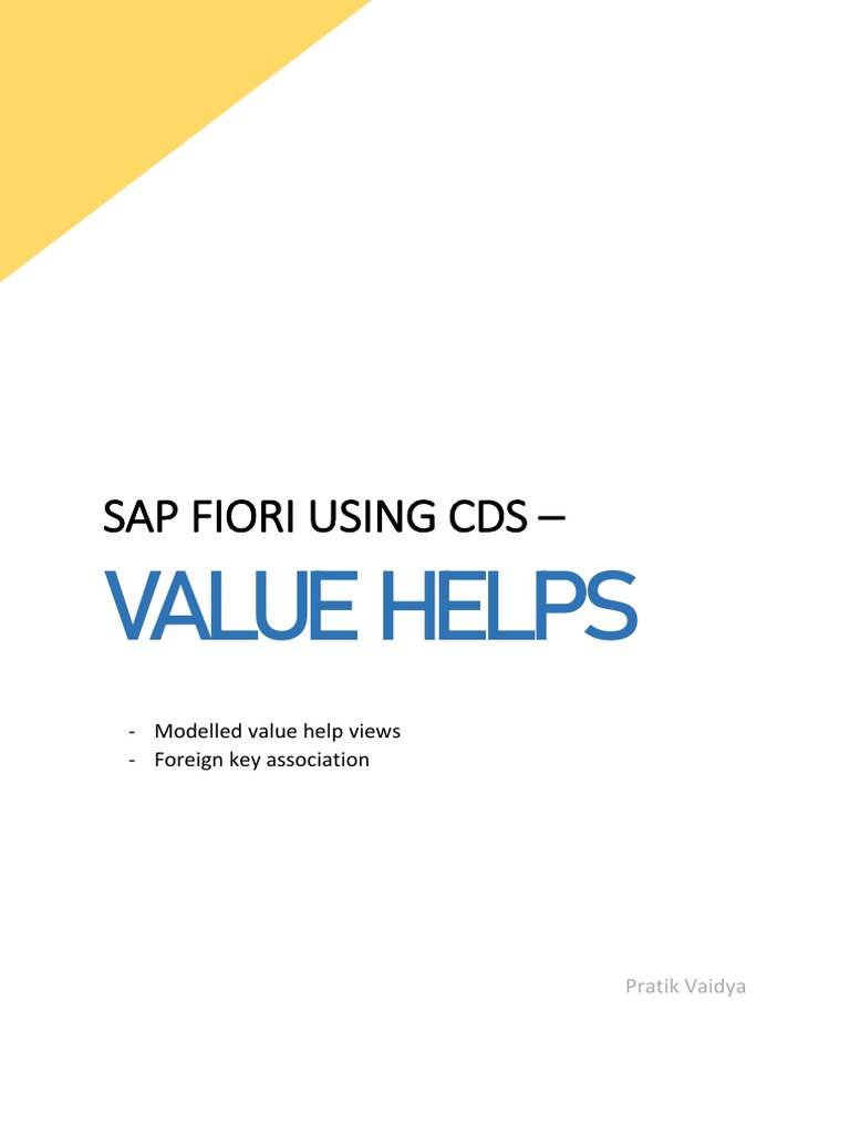CDS - Value Helps | PDF | Information Technology Management ...
