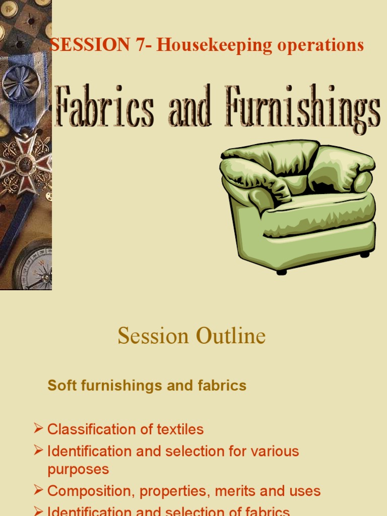R101 Lesson 7 Fabrics, Finishes and Furnishings | PDF | Textiles | Weaving