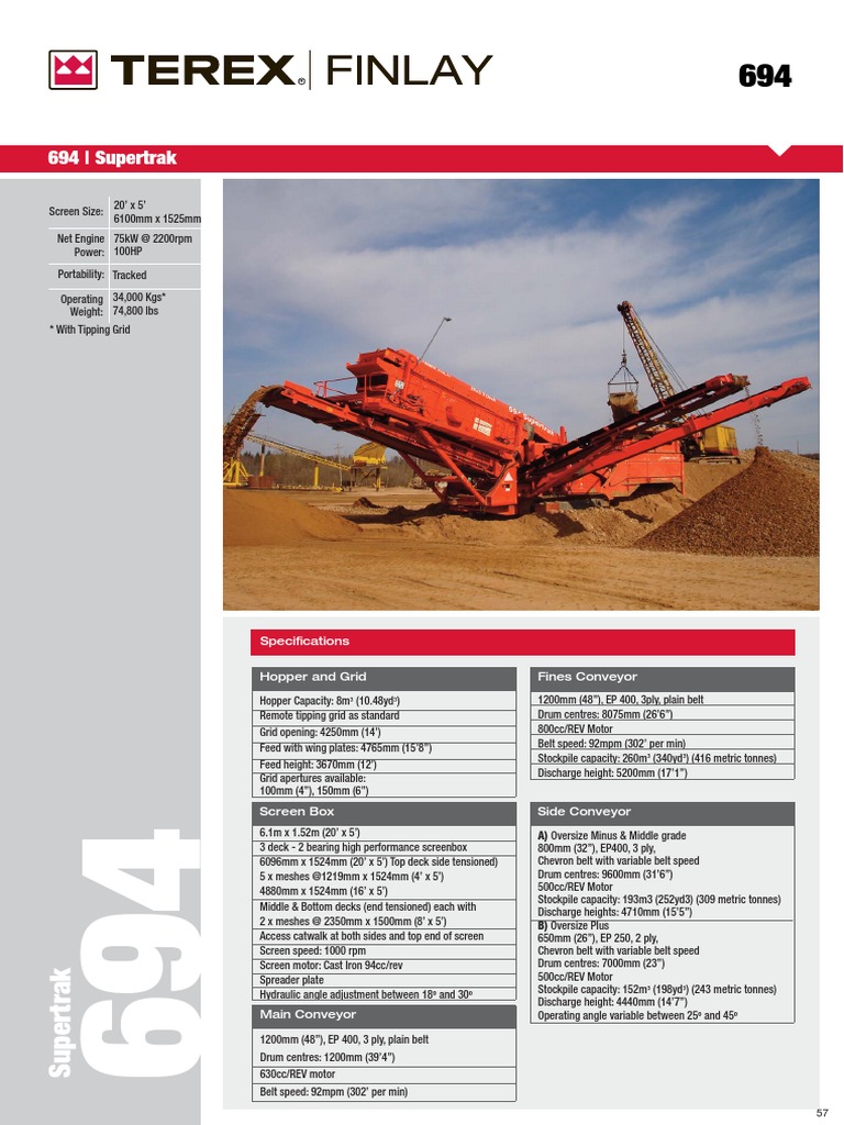 07 Terex Finlay Supertrak 694 | PDF | Belt (Mechanical) | Pump