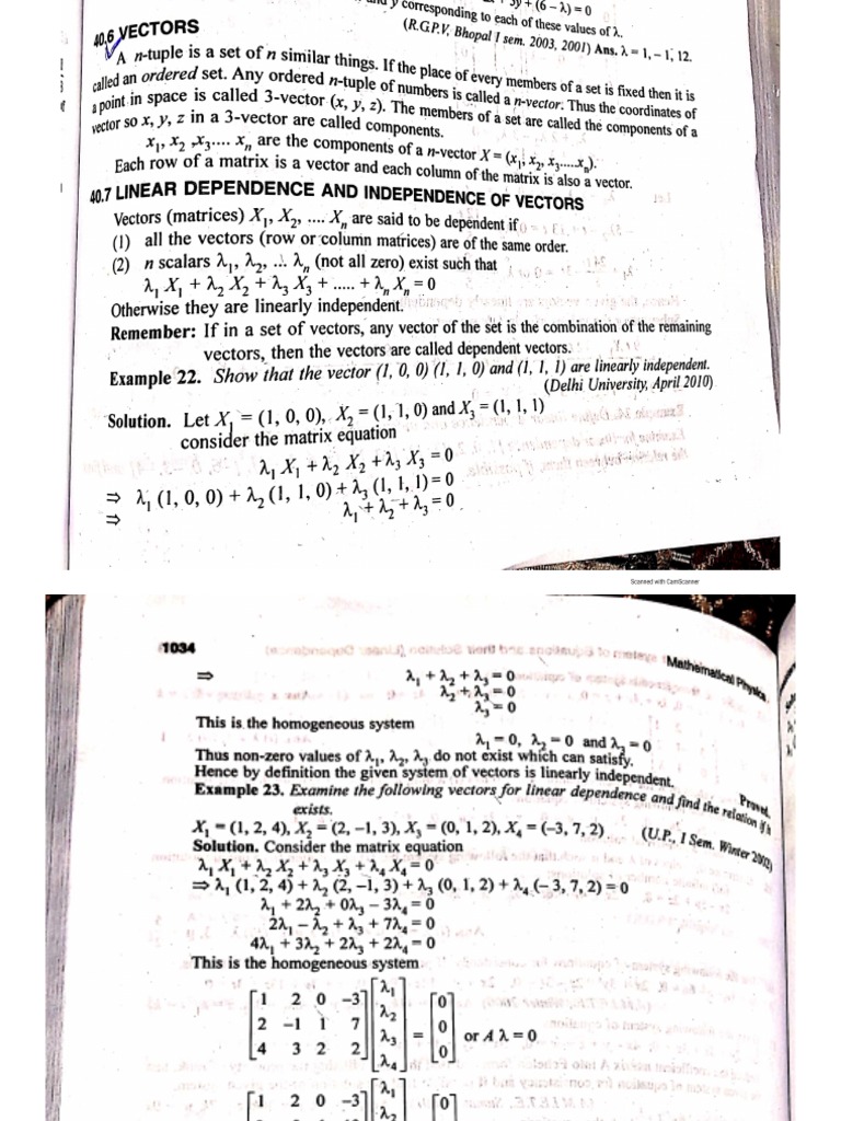 Linearly Dependent, Independent | PDF