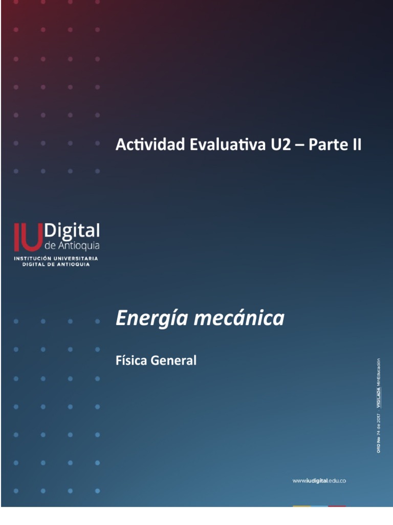 Actividad Parte ENERGIA - U2-1 | PDF | Fricción | Masa