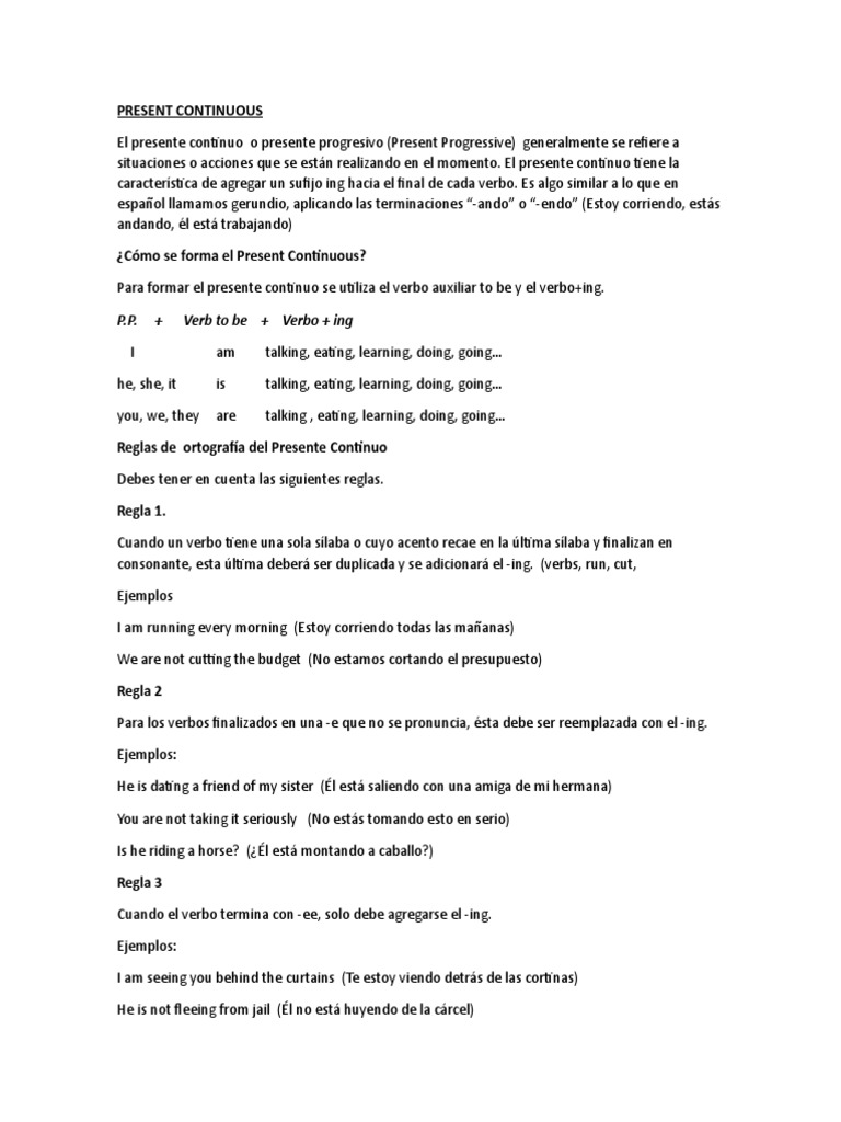 Present Continuous | PDF