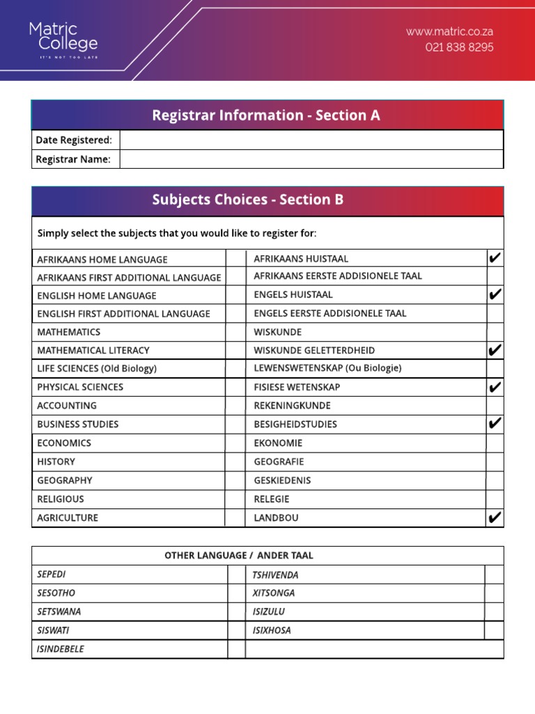 Matric NEW REG FORM 2021 (Editable) | PDF
