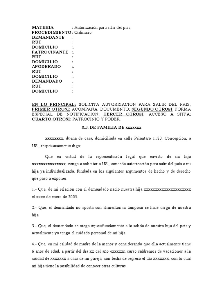 Autorizacion para Salir Del Pais | PDF | Judicaturas | Juez Autorizacion para Salir Del Pais | PDF | Judicaturas | Juez
