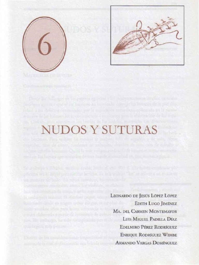 Nudos y Suturas | PDF | Sutura Quirúrgica