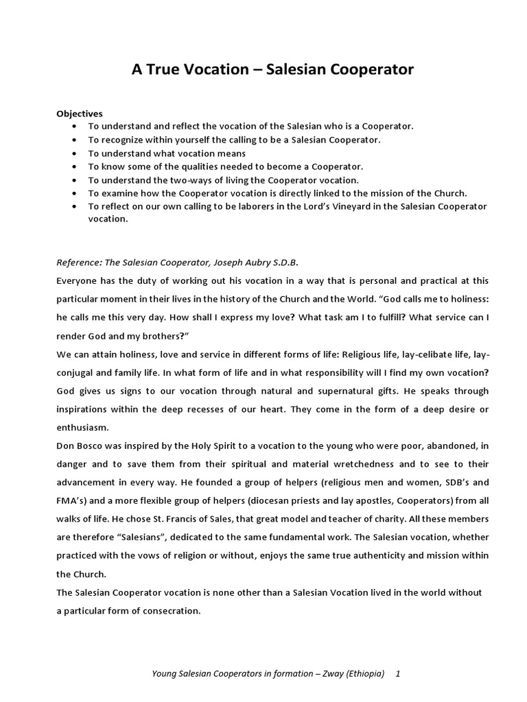 A True Vocation | PDF