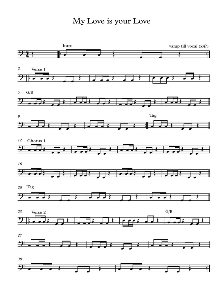 My Love Is Your Love Bass Guitar Pdf