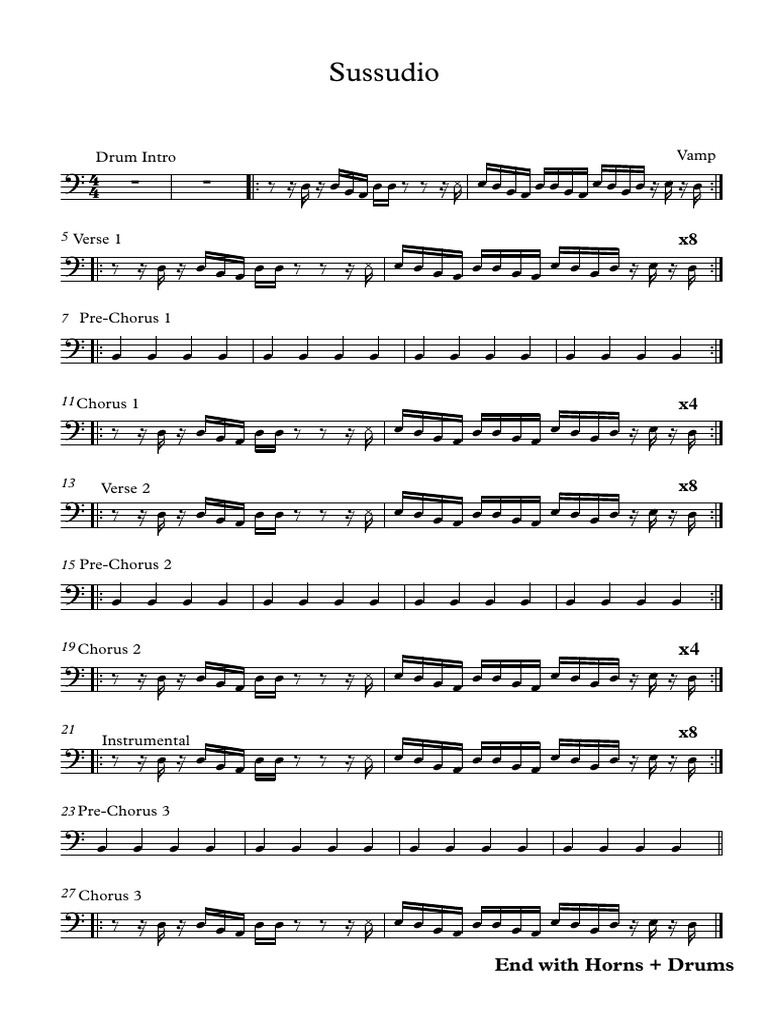 Sussudio Updated Bass Guitar | PDF