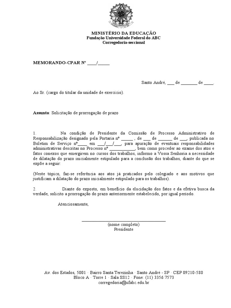 9_-modelo-de-memorando-solicitacao-de-prorrogacao-de-prazo-da-portaria ...