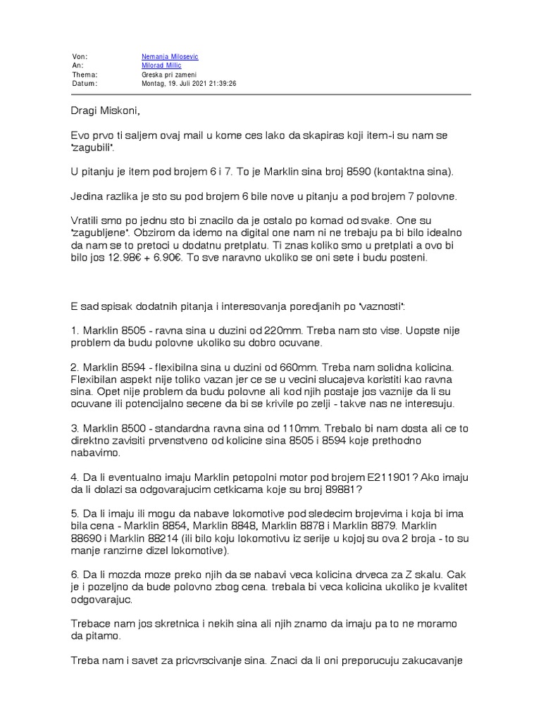 Märklin-Greska-pri-zameni | PDF