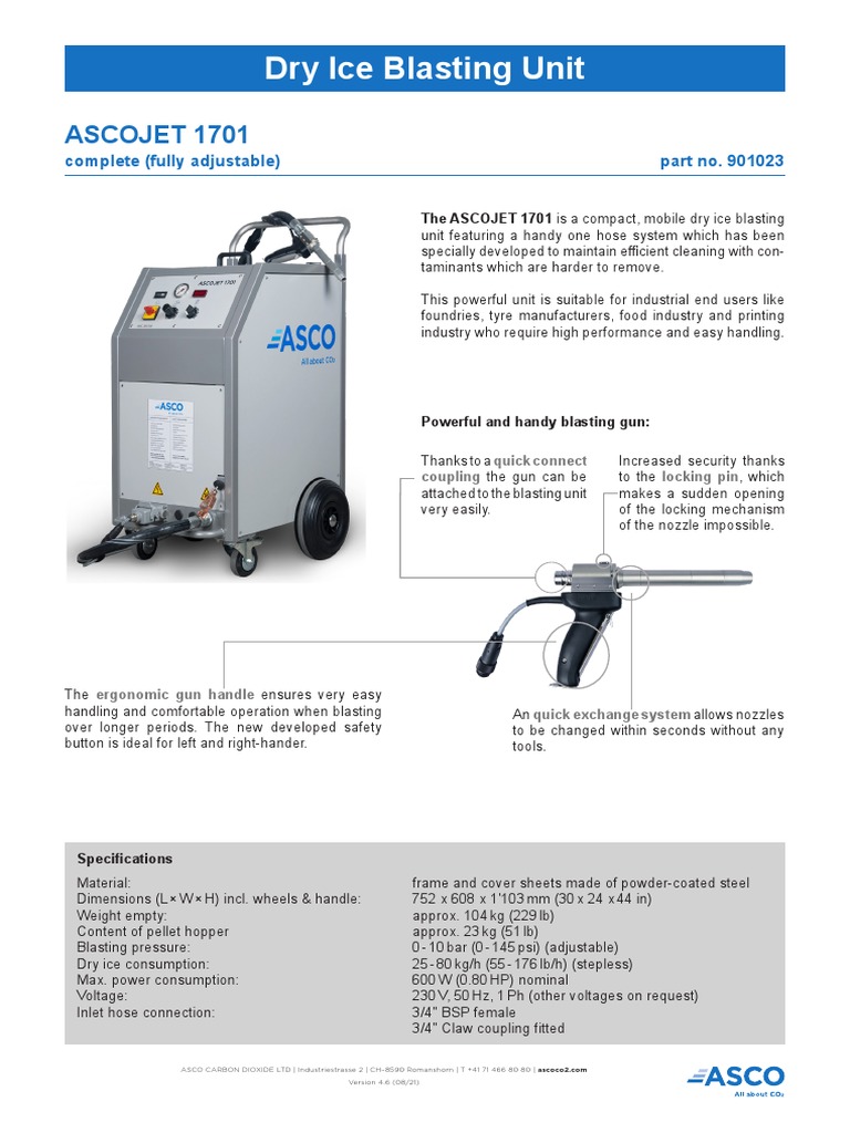 Ascojet 1701 en | PDF | Carbon Dioxide | Equipment
