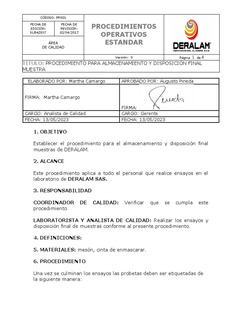 PR21 Procedimiento para El Almacenamiento y Disposición Final de ...