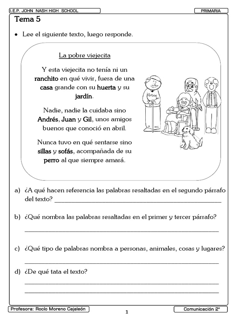 Actividades sobre Sustantivos para Niños | PDF