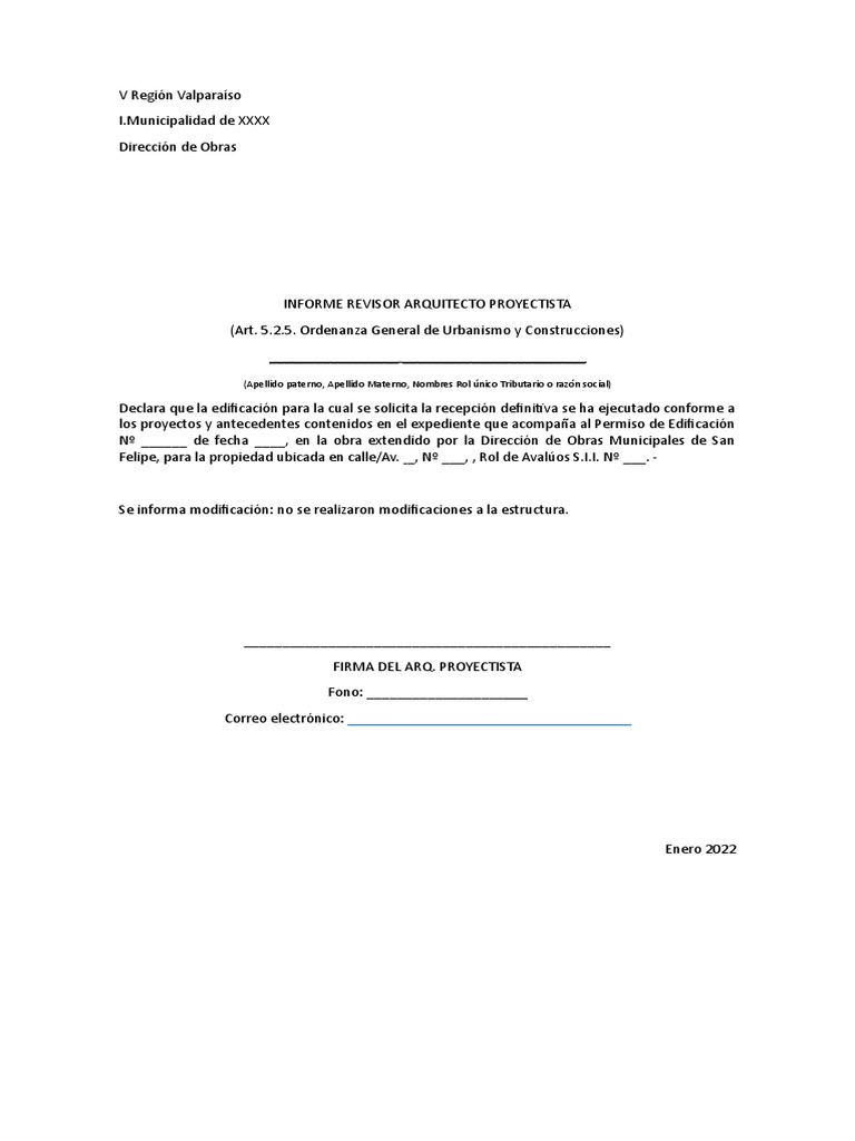 Informe Recepcion | PDF