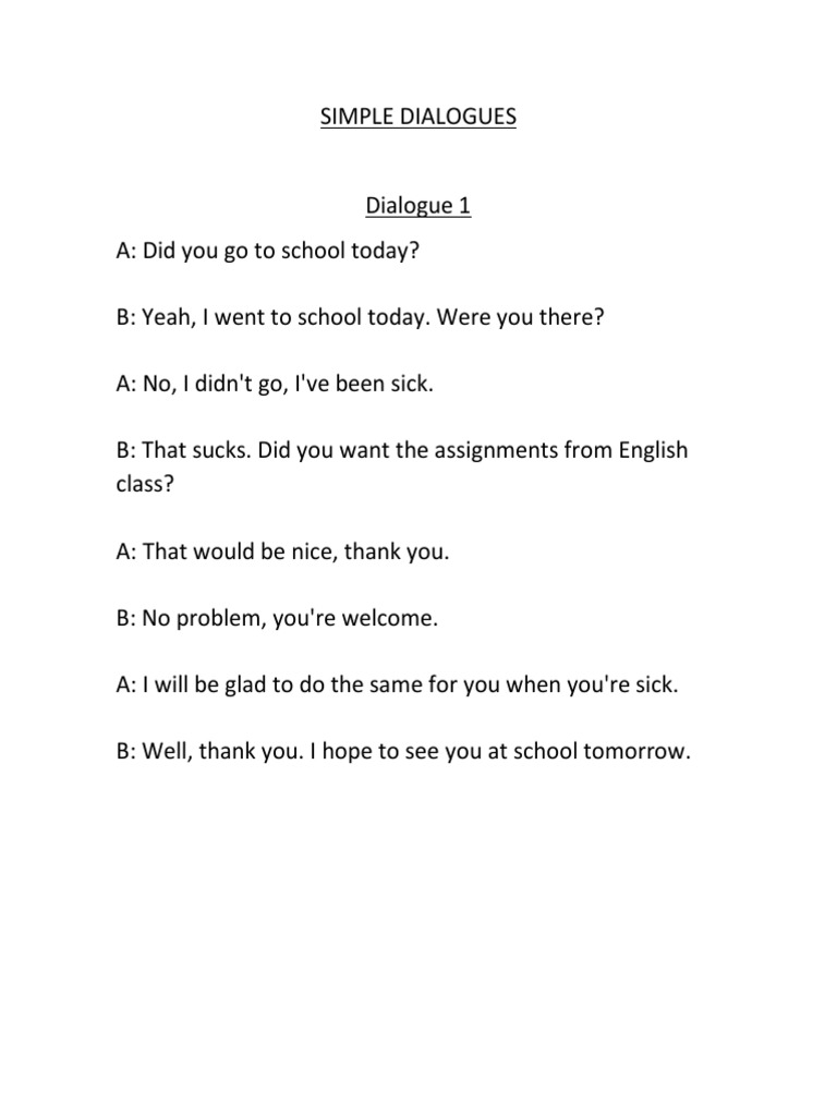 Simple Dialogues | PDF