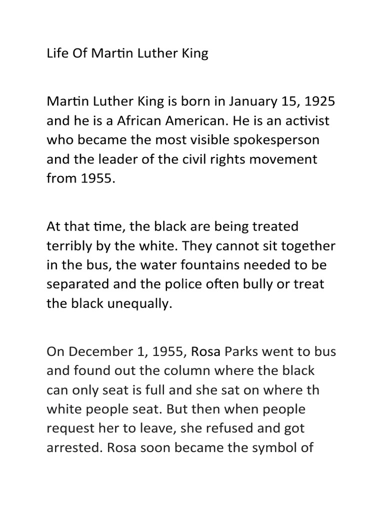 Life of Martin Luther King | PDF