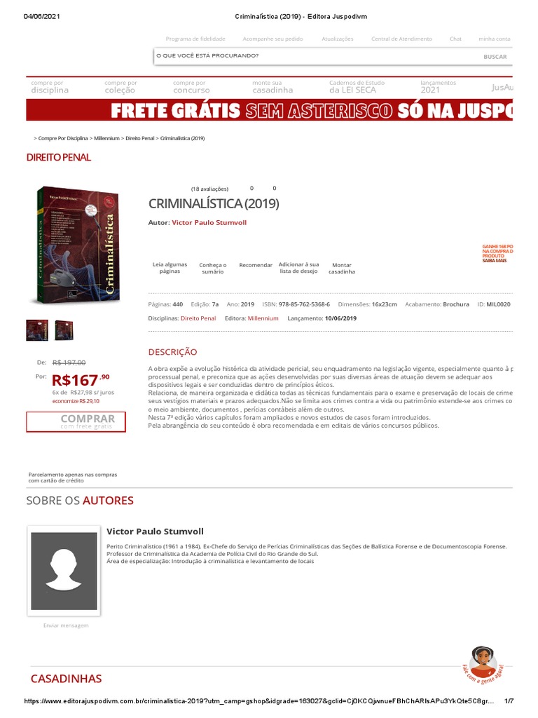 Criminalística 2019: Victor Stumvoll | PDF