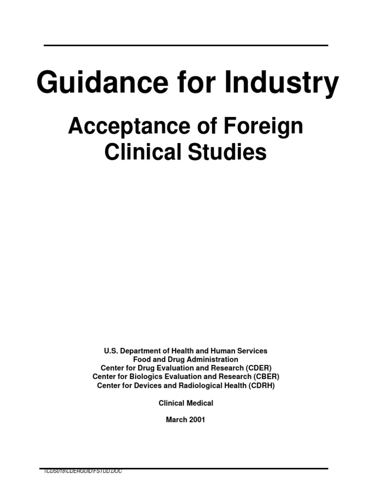 FDA Acceptance of Foreign Clinical Studies | PDF