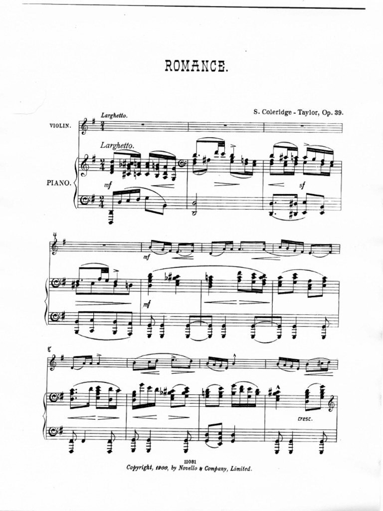 Coleridge-Taylor Romance Op. 39 | PDF