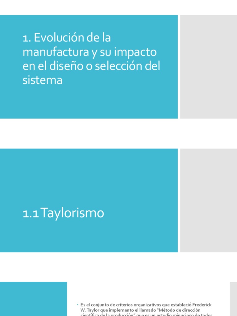 Evolución de La Manufactura y Su Impacto en El Diseño o Selección Del Sistema | Descargar gratis ...