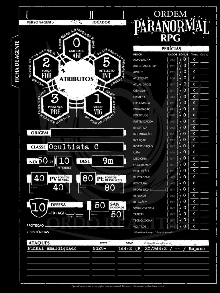 Build Ocultista Suporte - Ordem Paranormal RPG | PDF