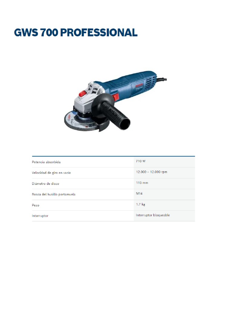 Bosch GWS 700 | PDF