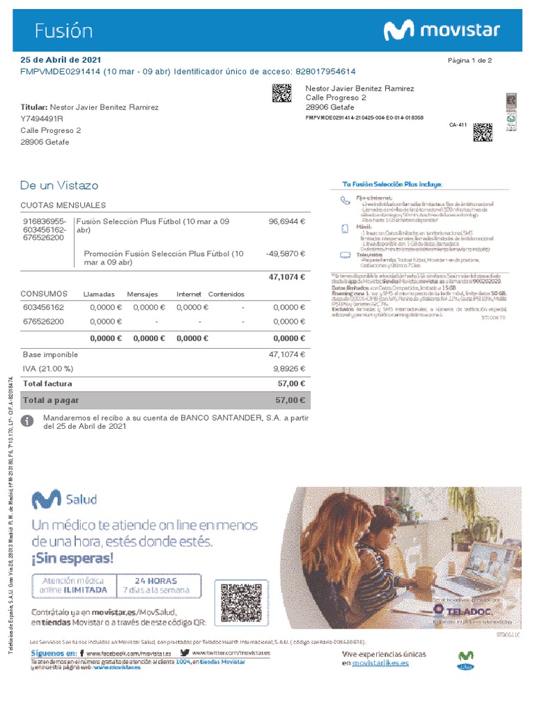 Factura Movistar | PDF