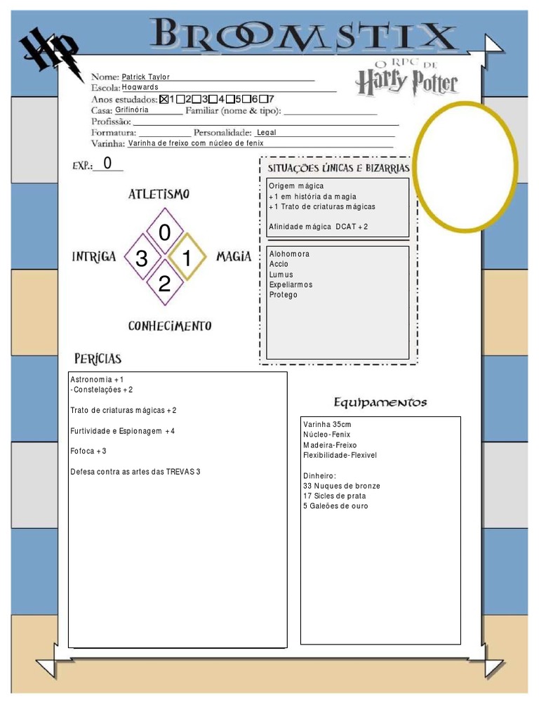 Ficha Patrick Broomstix | PDF