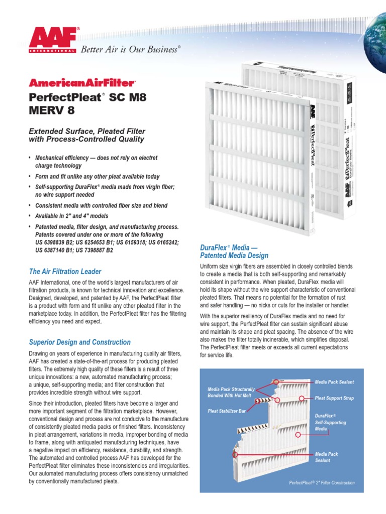 PerfectPleat SC M8 AFP-1-202 | PDF | Filtration | Materials