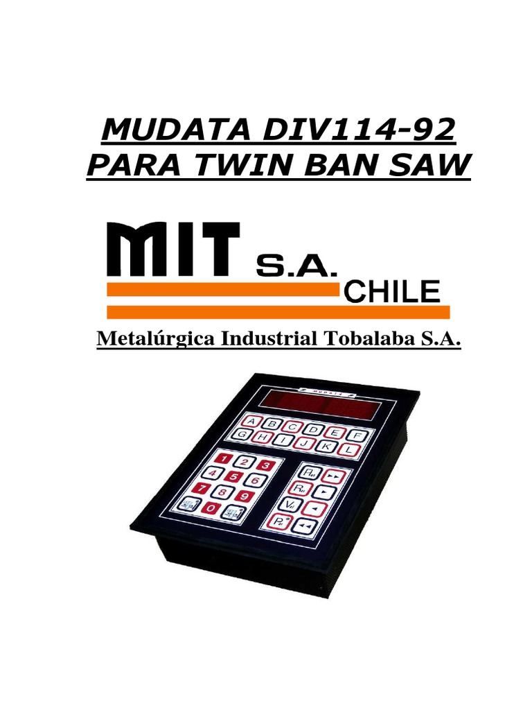 Manual MUDATA DIV 114 | PDF