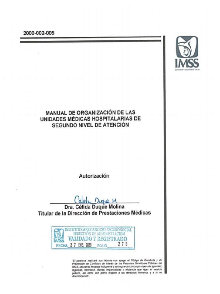 Manual de Unidades Médicas IMSS | PDF | Hospital | Medicina