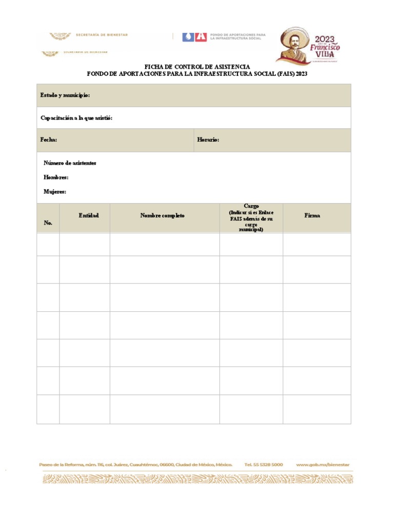 Ficha de Control de Asistencia Virtual 2023 | PDF