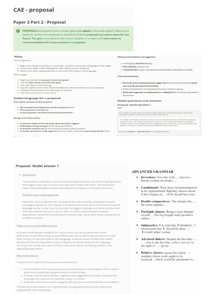 proposal model answer 1 | PDF