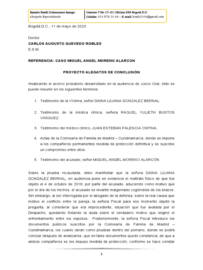 Alegatos Conclusion | Descargar gratis PDF | Derecho penal | Justicia