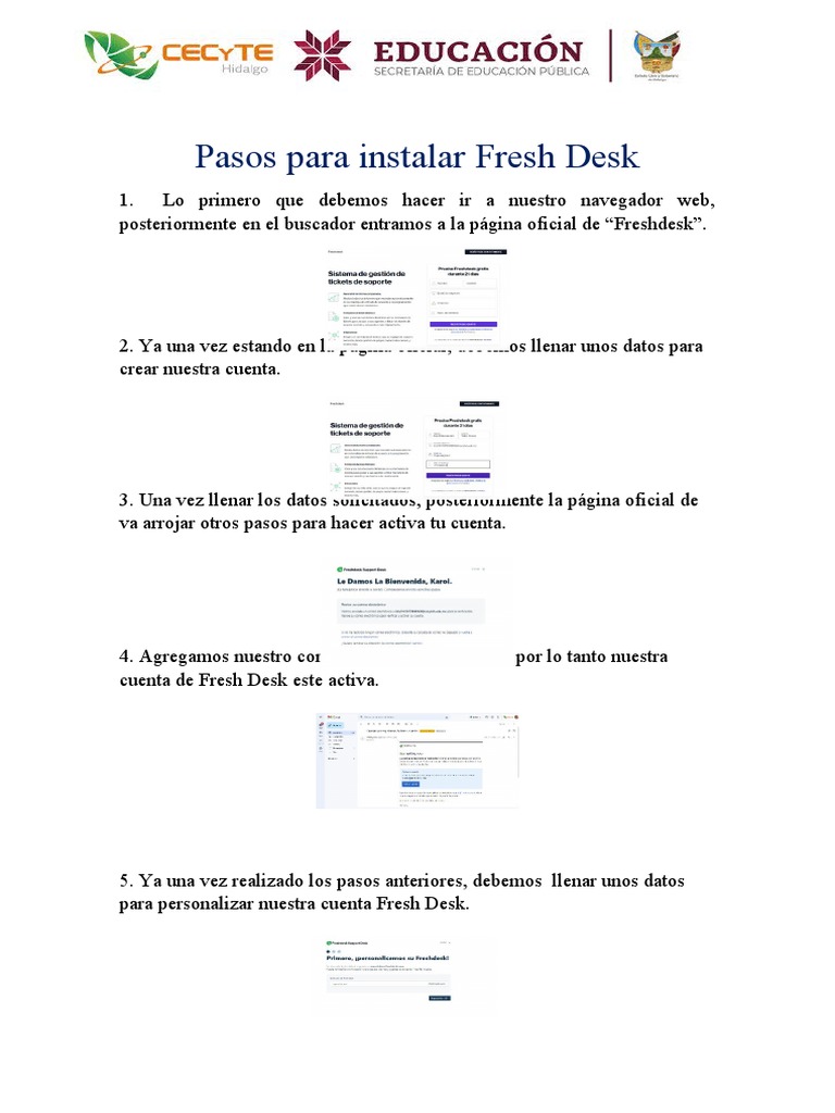 Pasos para Instalar Fresh Desk | PDF
