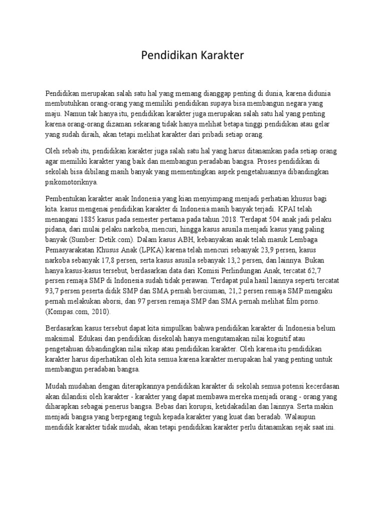 Pendidikan Karakter | PDF | Ilmu Sosial | Pengembangan Diri