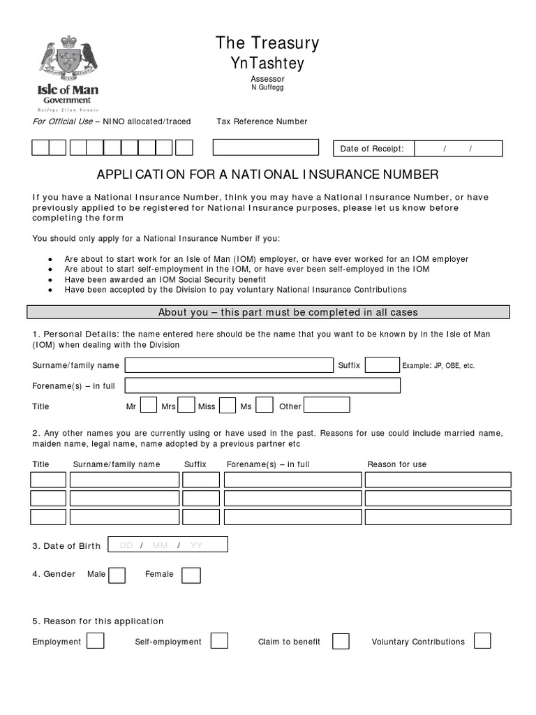 Ca5400 Application For A National Insurance Number | PDF | Self ...